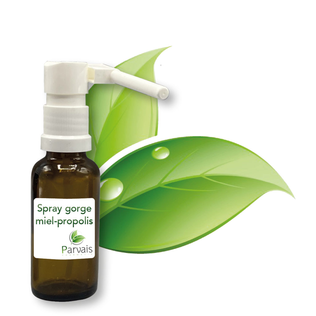 Spray gorge miel-propolis – Pharmacie Parvais
